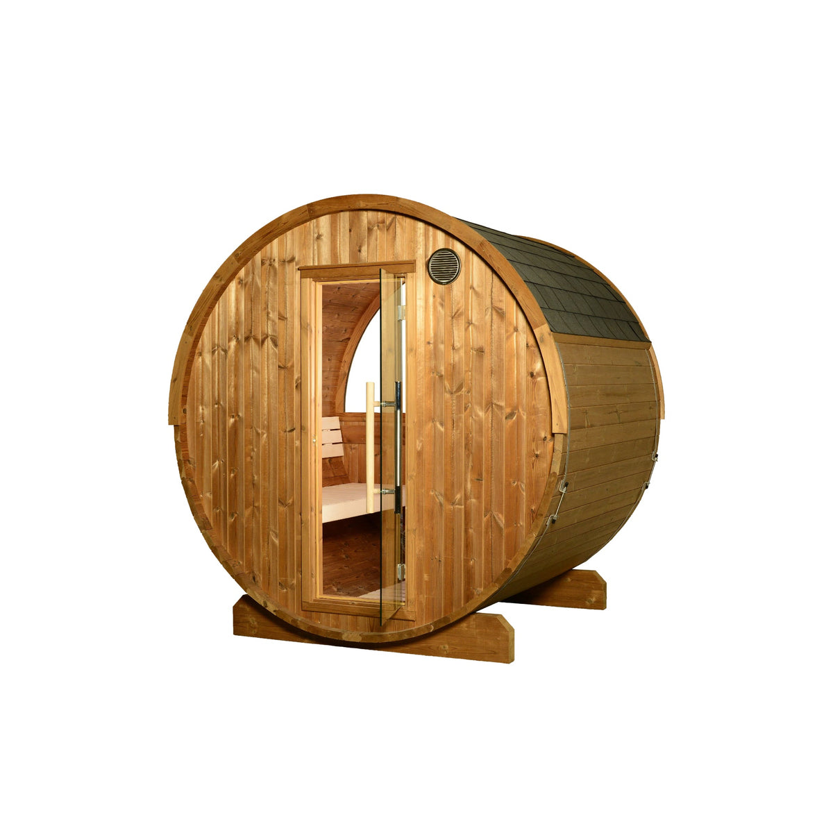ThermaSol Takoa - Nordic Pine, 4-6 Person, Outdoor Barrel Sauna - Gym ...