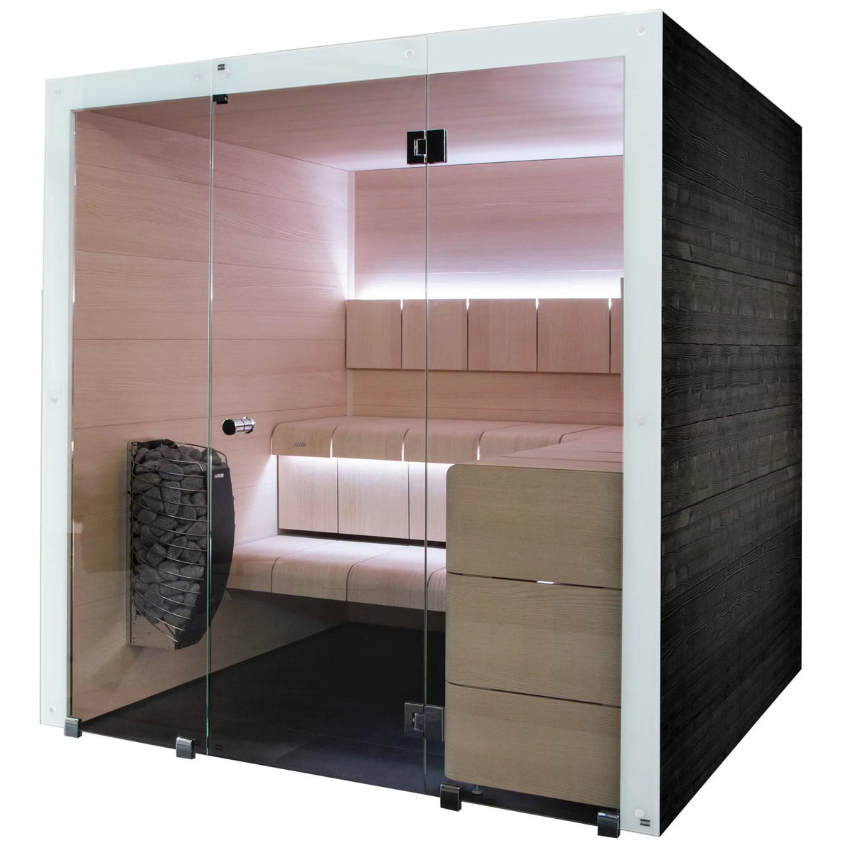 ThermaSol Ventura - Black Stained Spruce, Indoor Sauna - Gym Emotion