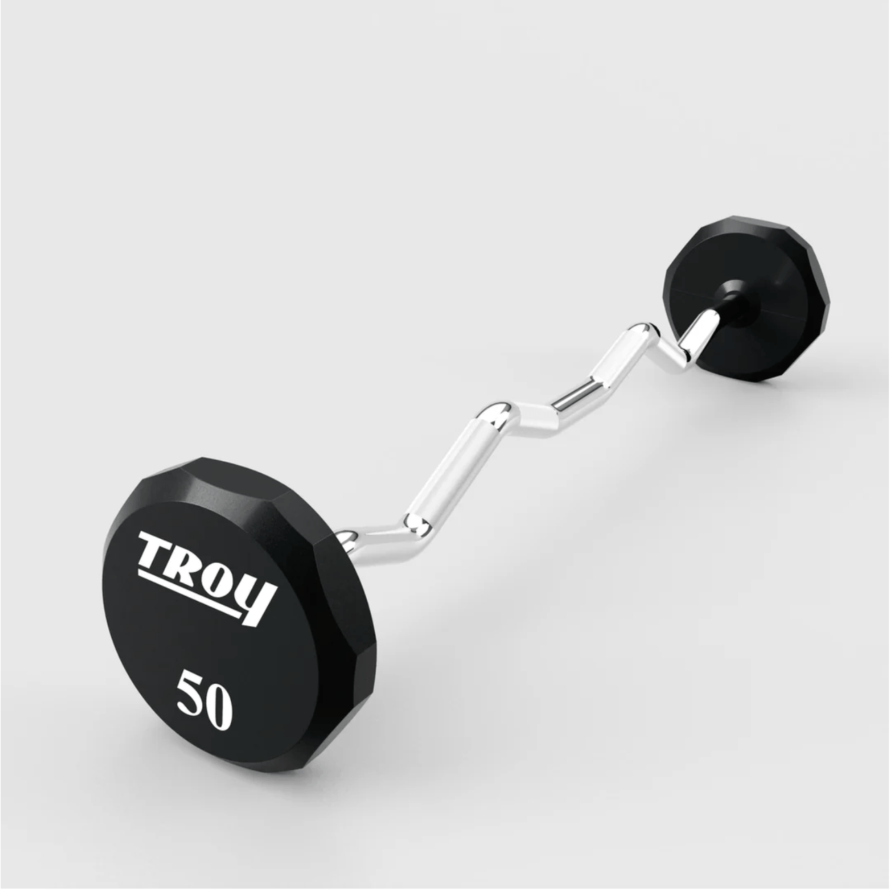 Troy VTX 12-Sided Urethane E-Z Curl Barbells (20-60 lbs) & 5 Set BB ...