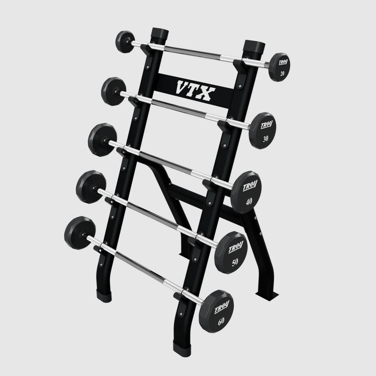 Troy VTX 12-Sided Urethane Straight Barbells (20-60 lbs) & 5 Set BB ...