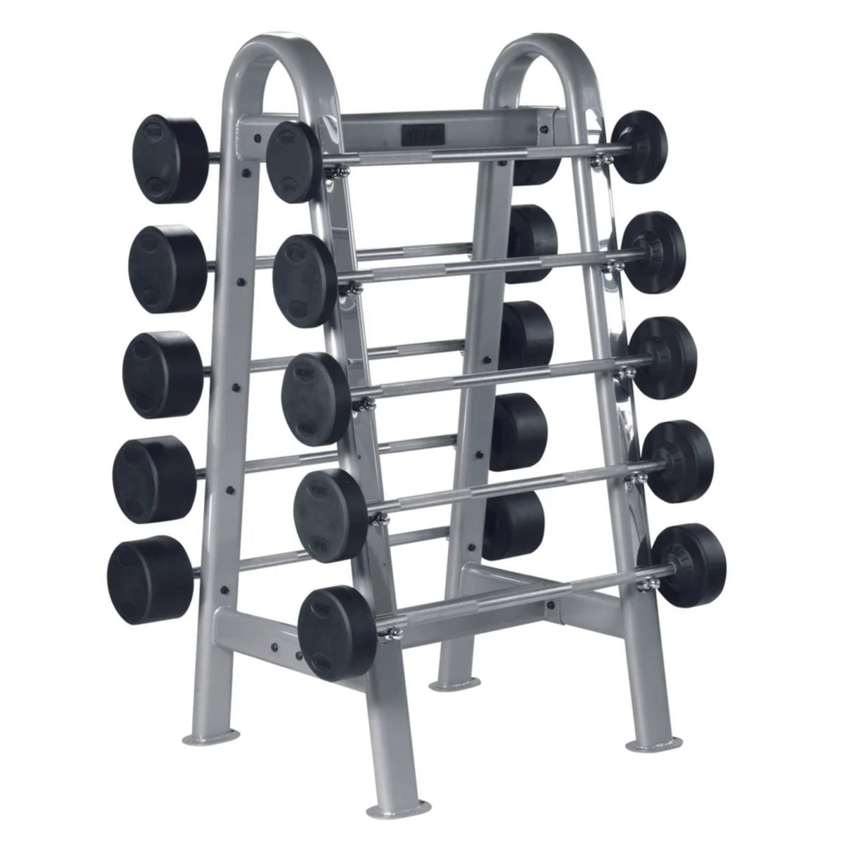 York Barbell (20-110 lbs) Rubber Fixed Pro Barbell Sets with Rack - Gym ...