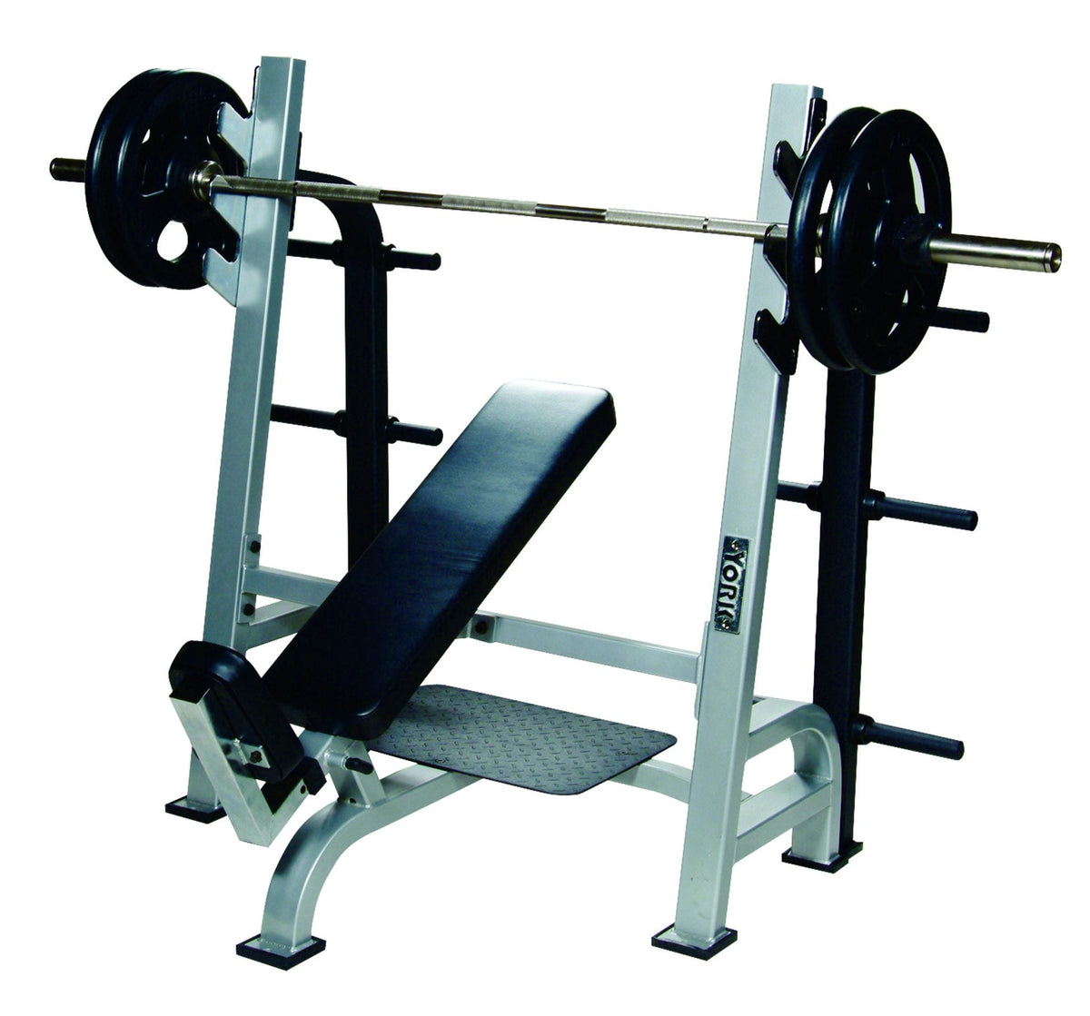 YORK ST Olympic Incline Bench w/Gun Racks - Gym Emotion